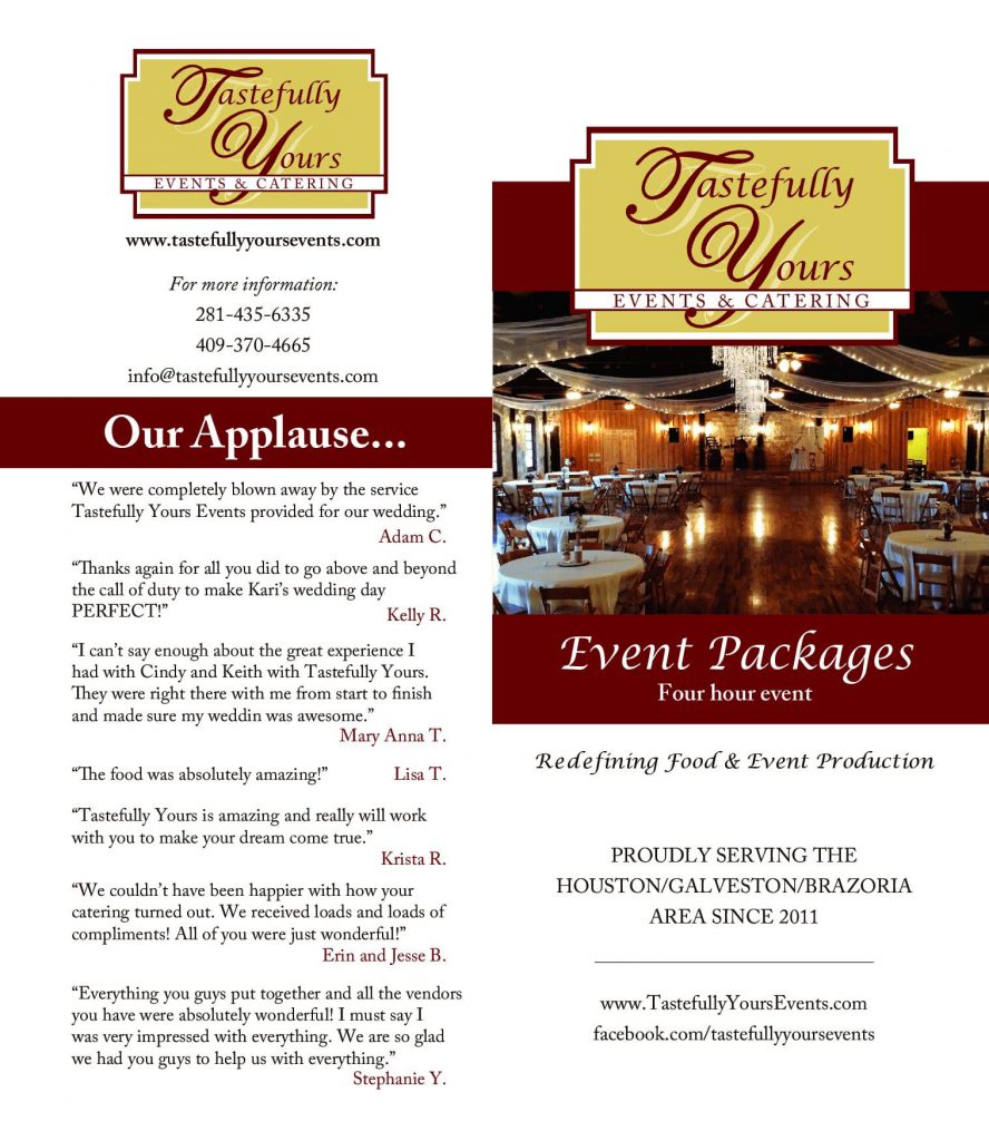 Event Packages - Tastefully Yours Events & Catering